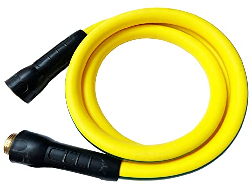 ZILIM Hybrid Lead In Garden Water Hose 5/8 in X 6FT, Heavy-duty Super Flexible with Swivel Grip Handle Female and 3/4" GHT Solid Brass Fittings, Operate 160 PSI