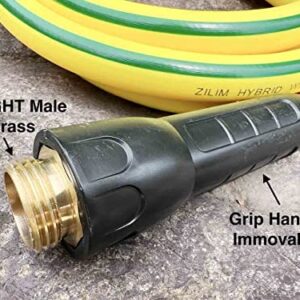 ZILIM Hybrid Lead In Garden Water Hose 5/8 in X 6FT, Heavy-duty Super Flexible with Swivel Grip Handle Female and 3/4" GHT Solid Brass Fittings, Operate 160 PSI