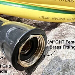 ZILIM Hybrid Lead In Garden Water Hose 5/8 in X 6FT, Heavy-duty Super Flexible with Swivel Grip Handle Female and 3/4" GHT Solid Brass Fittings, Operate 160 PSI