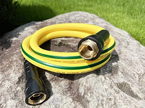 ZILIM Hybrid Lead In Garden Water Hose 5/8 in X 6FT, Heavy-duty Super Flexible with Swivel Grip Handle Female and 3/4" GHT Solid Brass Fittings, Operate 160 PSI