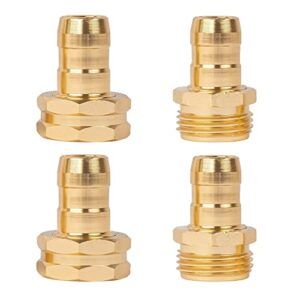 Hourleey Garden Hose Repair Connector with Clamps, Fit for 3/4" or 5/8" Garden Hose Fitting, 2 Set