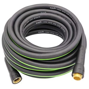 eaduty hybrid garden hose 5/8 in. x 50 ft, heavy duty, lightweight, flexible with swivel grip handle and solid brass fittings