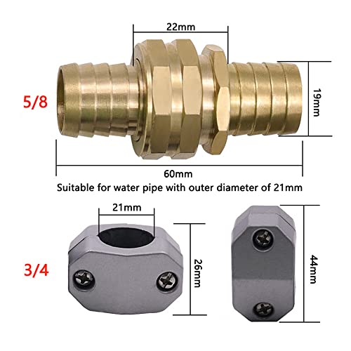 BENLIUDH Garden Hose end Replacement Connectors, Hose Repair Connector Fitting Aluminum Male and Female Repair kit Fit 5/8-inch and 3/4-Inch Garden Hose - 2 Sets