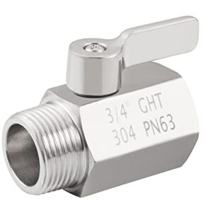 Stainless steel Garden Hose Shut Off Valve, 3/4"GHT Female × 3/4"GHT Male