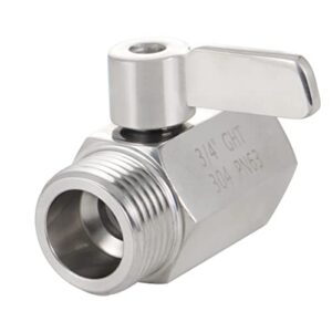 Stainless steel Garden Hose Shut Off Valve, 3/4"GHT Female × 3/4"GHT Male