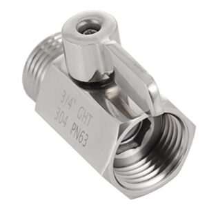 Stainless steel Garden Hose Shut Off Valve, 3/4"GHT Female × 3/4"GHT Male