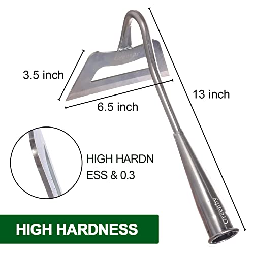 All Steel Hardened Hollow Hoe - Long Handle Heavy Duty Garden Hollow Hoe, Hoe Garden Tool, Sharp Gardening Tools, Easy Weeding and Soil Loosening, Durable and Effectible Hand Weeding Tools