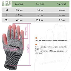 HOMEANING Gardening Gloves for Women and Men, Nitrile & Rubber Coated Protective Gloves, Garden Gloves Thorn Proof, Outdoor Work Gloves, Blue, Green, Grey, Pink (Medium, Rubber- 2 Pairs- Pink)