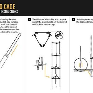 K-Brands Tomato Cage - Premium Tomatoes Plant Stakes Support Cages Trellis for Garden and Pots (3 Pack - Extra Tall Upto 68 inches)