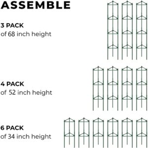 K-Brands Tomato Cage - Premium Tomatoes Plant Stakes Support Cages Trellis for Garden and Pots (3 Pack - Extra Tall Upto 68 inches)