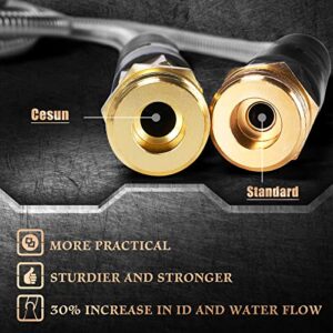 Cesun Metal Garden Hose, Short Connector Hose, Water Hose Extension, Extremely Flexible Lead-in Hose, for Hose Reel/RV/Dehumidifier, Lightweight/Durable/Drinking Water Safe SS Female to Male, 5FT