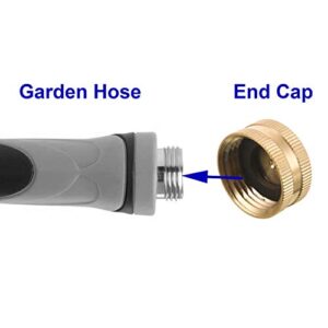 M MINGLE Garden Hose Female End Cap, Brass Spigot Cap, 3/4 Inch, 4-Pack with Extra 12 Washers