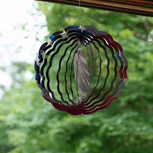 Patriotic Wind Spinner Metal Garden Decor Outdoor 3D Stainless Steel Sculptures Kinetic Hanging Whirligigs Yard Art Decorations Backyard Indoor Patio Lawn Ornaments Clearance Sun Catcher Windmill