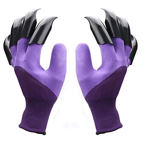 Famoy Claw Gardening Gloves, Garden Claw Glove for Women Gift (Purple 1 Pair)