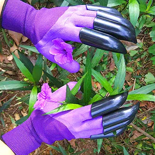 Famoy Claw Gardening Gloves, Garden Claw Glove for Women Gift (Purple 1 Pair)