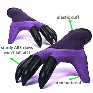 Famoy Claw Gardening Gloves, Garden Claw Glove for Women Gift (Purple 1 Pair)