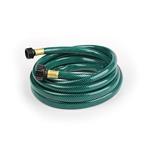 FUNJEE Outdoor Garden Hose for Lawns, Flexible and Durable, No Leaking, Solid Brass Fitting for Household (Green, 15FT)