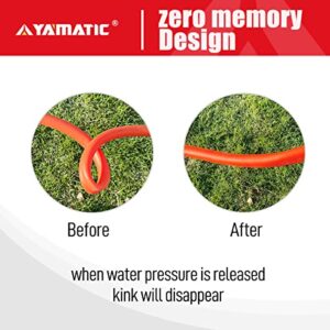 YAMATIC Heavy Duty Garden Hose 5/8 in x 30 ft, Super Flexible Water Hose, All-Weather, Lightweight, Burst 600 PSI