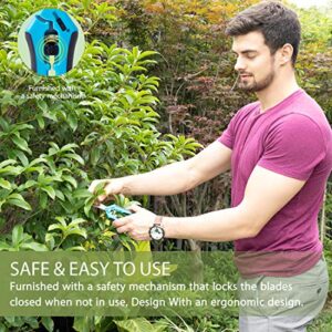 VIVOHOME Gardening Hand Pruner with Straight Stainless Steel Blades Non-stick Pruning Shear Bonsai Cutter Blue for Potting (Pack of 1)