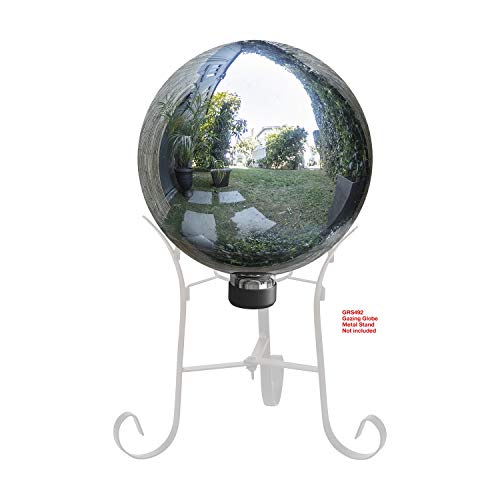 Alpine Corporation GLB292SL Gazing Globe, 10" L x 10" W x 12" H, Silver