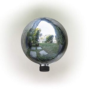 alpine corporation glb292sl gazing globe, 10″ l x 10″ w x 12″ h, silver