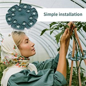 Bamboo Cane Holder Plastic Plant Support Garden Stakes Connector Caps Climbing Plants Growth Aids 12 Holes for Sweet Peas Beans Tomatoes Cucumbers 5 Pack