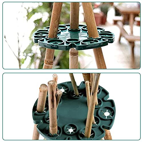 Bamboo Cane Holder Plastic Plant Support Garden Stakes Connector Caps Climbing Plants Growth Aids 12 Holes for Sweet Peas Beans Tomatoes Cucumbers 5 Pack