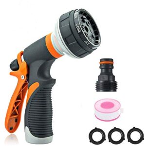 garden hose sprayer nozzle for watering plant cleaning cars showering pets with 8 adjustable pattern high pressure heavy duty