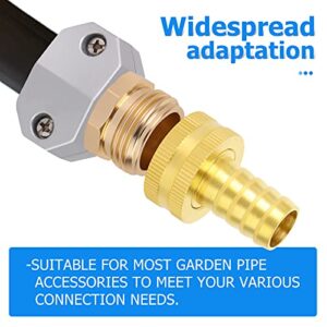 ERGAOBOY 2 Pcs 5/8 Barb To 3/4 Female GHT Thread Swivel Brass Garden Hose Pipe Connector With Clamps,Fit For Garden Hose Repair