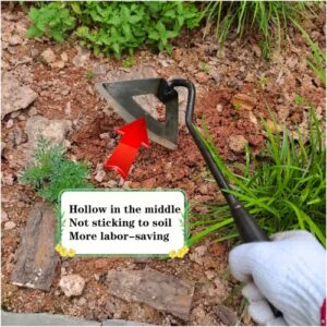 MXJIAELE Garden Hoe Edger Weeder Hollow Hoe Gardening Tool All-Steel Hardened Hollow Hoes Weeding Portable Household Vegetable Garden Shovel, Soil loosening Planting Tool can be Used for Extended use