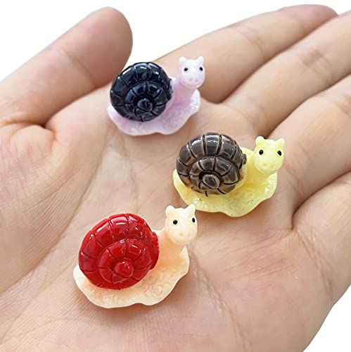 JKanruh 21 Pcs Mini Animals Miniature Resin Snail,Mini Snail Figurines,Fairy Garden Snail Miniature Moss Landscape Ornaments for Outdoor Decoration,Home Décor,Cake Decoration,DIY Crafts