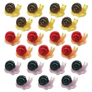 jkanruh 21 pcs mini animals miniature resin snail,mini snail figurines,fairy garden snail miniature moss landscape ornaments for outdoor decoration,home décor,cake decoration,diy crafts