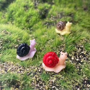 JKanruh 21 Pcs Mini Animals Miniature Resin Snail,Mini Snail Figurines,Fairy Garden Snail Miniature Moss Landscape Ornaments for Outdoor Decoration,Home Décor,Cake Decoration,DIY Crafts