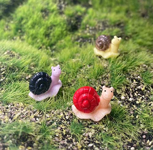 JKanruh 21 Pcs Mini Animals Miniature Resin Snail,Mini Snail Figurines,Fairy Garden Snail Miniature Moss Landscape Ornaments for Outdoor Decoration,Home Décor,Cake Decoration,DIY Crafts