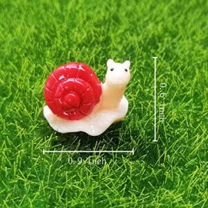 JKanruh 21 Pcs Mini Animals Miniature Resin Snail,Mini Snail Figurines,Fairy Garden Snail Miniature Moss Landscape Ornaments for Outdoor Decoration,Home Décor,Cake Decoration,DIY Crafts