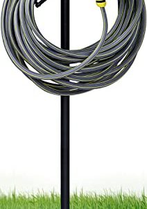 Seashpea Hose Hanger Stand Freestanding - Metal Garden Hose Holder, Heavy Duty Water Hose Stand, Detachable Hose Hanger, Ground Hose Rack Organizer for Patio Lawn, Outside Yard