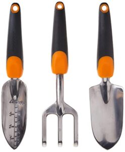 fiskars 384490-1001 ergo garden tool set, regular package, black/orange