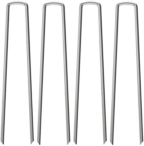 ALTRUISTIC 100Pces Landscape Staples 6 Inch Garden Staples Stakes, Fence Stakes Metal Tent Stakes Galvanized Steel Landscape Fabric Staples Sod Ground Staples Weed Barrier Stakes