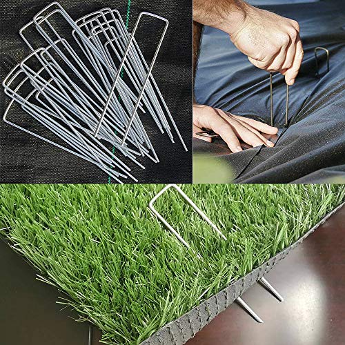 ALTRUISTIC 100Pces Landscape Staples 6 Inch Garden Staples Stakes, Fence Stakes Metal Tent Stakes Galvanized Steel Landscape Fabric Staples Sod Ground Staples Weed Barrier Stakes