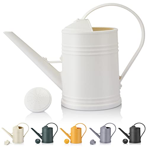 OKREK Watering Can Indoor Watering Cans for House Plants, Small Watering Can Indoor Plants, Plant Watering Can for Outdoor Plants Garden Flower (1/2 Gallon, White)