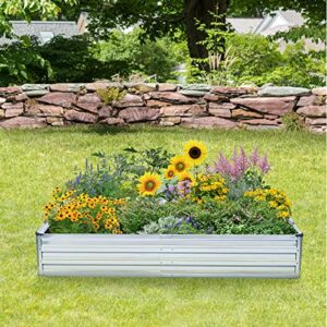 Veezyo Galvanized Raised Garden Bed Kit - Metal Raised Planter 2 Pack 6'x3'x1' for Flowers Plants, Vegetables Herb