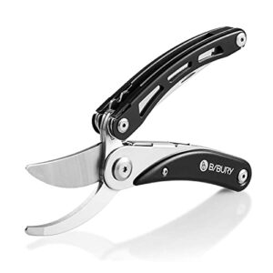 BIBURY Gardening Hand Pruners, 5 in 1 Multitools Folding Scissors 420 Stainless Steel Pruning Shears Bonsai Cutters for Tree Trimmers Secateurs,Garden Scissors,Garden Shears,Clippers for The Garden