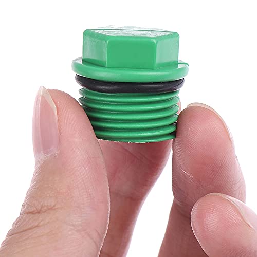 Feelers 3/4" PT Outer Hex Male Threaded PPR Pipe Plug End Cap Garden Hose Water Tubing Stopper Prevent Leakage Choke Fitting, Pack of 5, Green