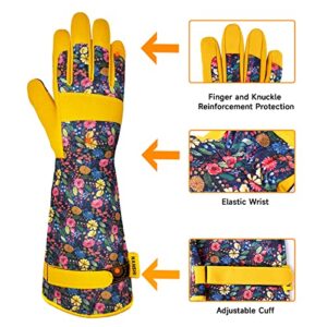 NANSHI Long Gardening Gloves for Women, Rose Garden Gloves Thorn Proof, Garden Gloves for Women, Ladies Light Duty Work Gloves for Yard Work and Daily Work (S)