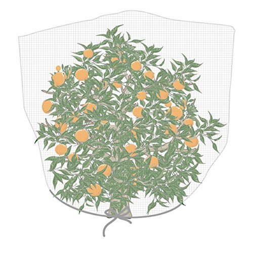 Agfabric Bird Netting Garden Netting Insect Pest Barrier,Plant Cover Fruit Tree Netting Mesh Protection Bag with Drawstring,39" Hx39 W,White