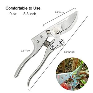 TONMA [Made in Japan] Pruning Shears 8 Inch Professional Bypass Garden Scissors Secateurs, Premium Quality Japanese Gardening Tools Plant Hand Pruner Garden Clippers with Ergonomic Handle