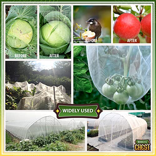 magic chest Garden Netting 8x24 Ft | Mesh Netting Plant Covers | Ultra Fine Mesh | Birds, Animals, Bugs, Insect Protection | Pest Barrier for Vegetables Plants Fruits Flowers Crops Greenhouse