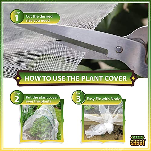 magic chest Garden Netting 8x24 Ft | Mesh Netting Plant Covers | Ultra Fine Mesh | Birds, Animals, Bugs, Insect Protection | Pest Barrier for Vegetables Plants Fruits Flowers Crops Greenhouse