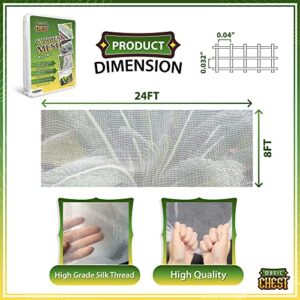 magic chest Garden Netting 8x24 Ft | Mesh Netting Plant Covers | Ultra Fine Mesh | Birds, Animals, Bugs, Insect Protection | Pest Barrier for Vegetables Plants Fruits Flowers Crops Greenhouse