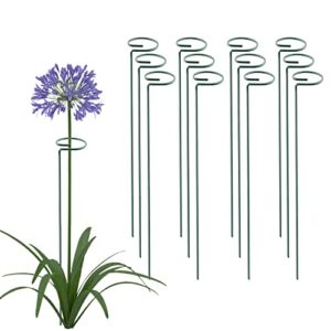 thealyn 12 pack 18 inch plant support stakes, metal single stemmed flower support hoops，garden plant stakes plant prop for amaryllis orchid lily rose peony tomatoes gladiolus